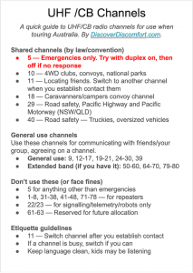 UHF/CB Radio Channels in Australia — Guide and Cheat Sheet